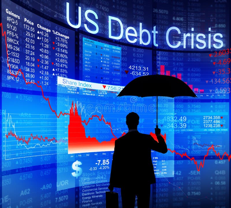 Businessman Facing US Debt Crisis Stock Photo - Image of marketing ...