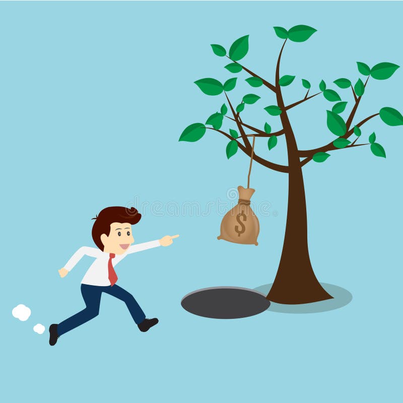 Businessman Fall into a Trap. Stock Illustration - Illustration of ...