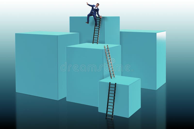 The Businessman Falling into Trap on Parachute Stock Illustration - Illustration of greed ...