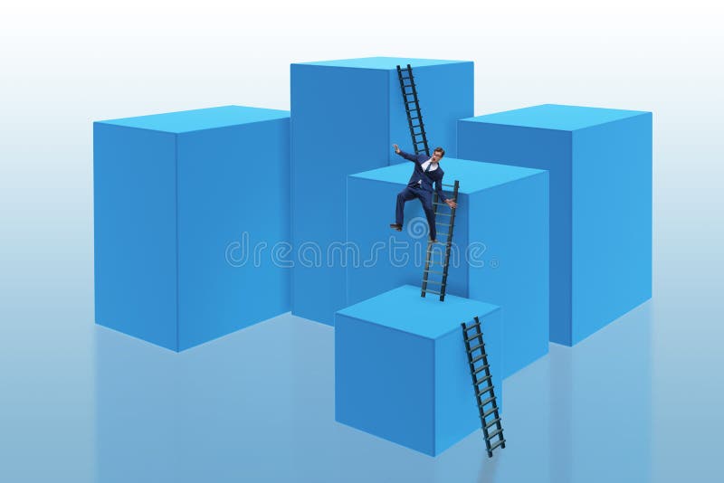 The Businessman Falling into Trap on Parachute Stock Illustration - Illustration of greed ...