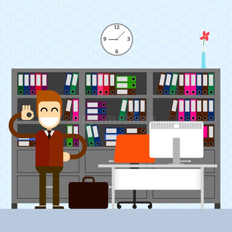 Businessman Feeling Happy and Ready To Work Stock Vector - Illustration ...