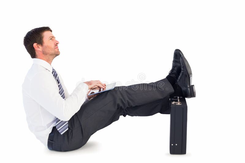 Businessman S Feet Propped Up on the Desk Stock Photo - Image of ...