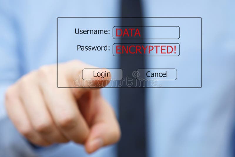 Businessman Figure Out All Data is Encrypted by Virus Stock Photo ...