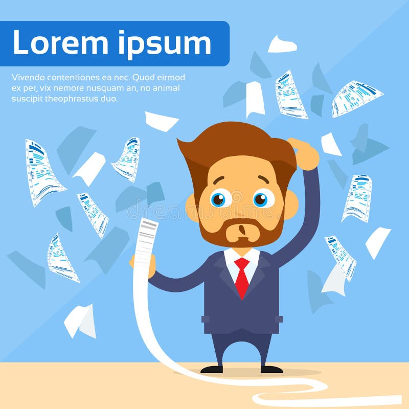 Businessman Financial Bill Fly Concept Worried Stock Vector ...