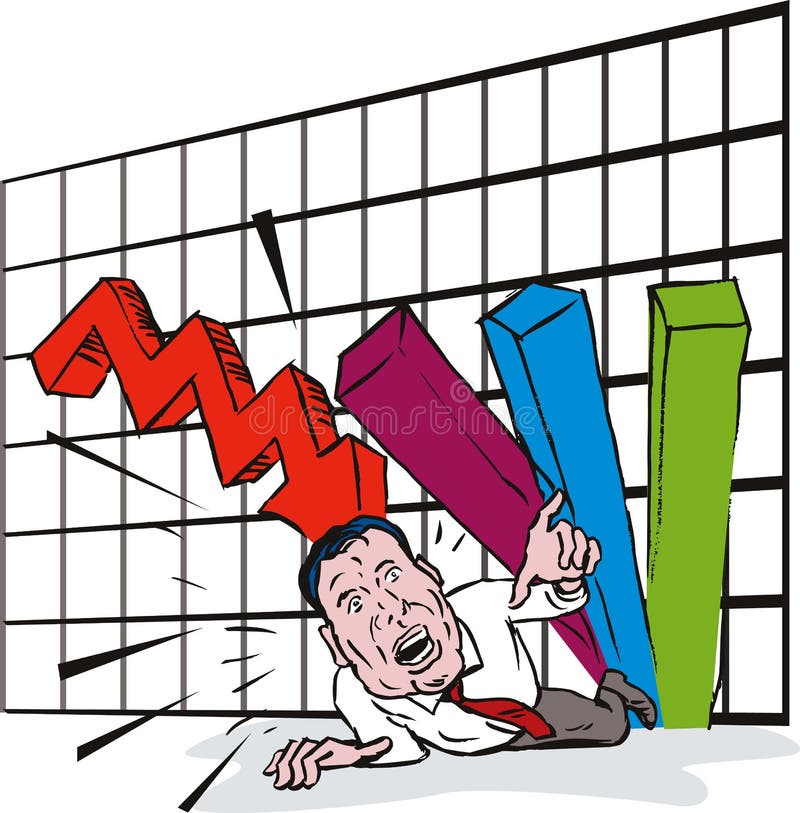 Businessman in Financial Trouble Stock Illustration - Illustration of ...