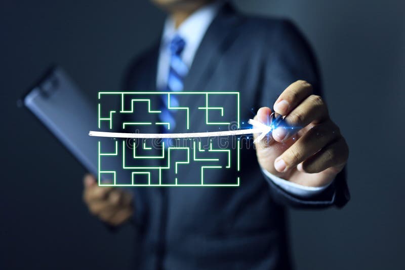 Businessman Find Rootcause Analysis Shortcut in Maze Stock Image ...