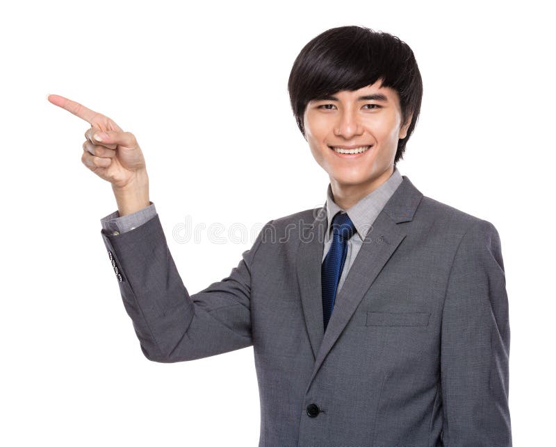 Businessman Finger Point Out Stock Photo - Image of person, portrait ...