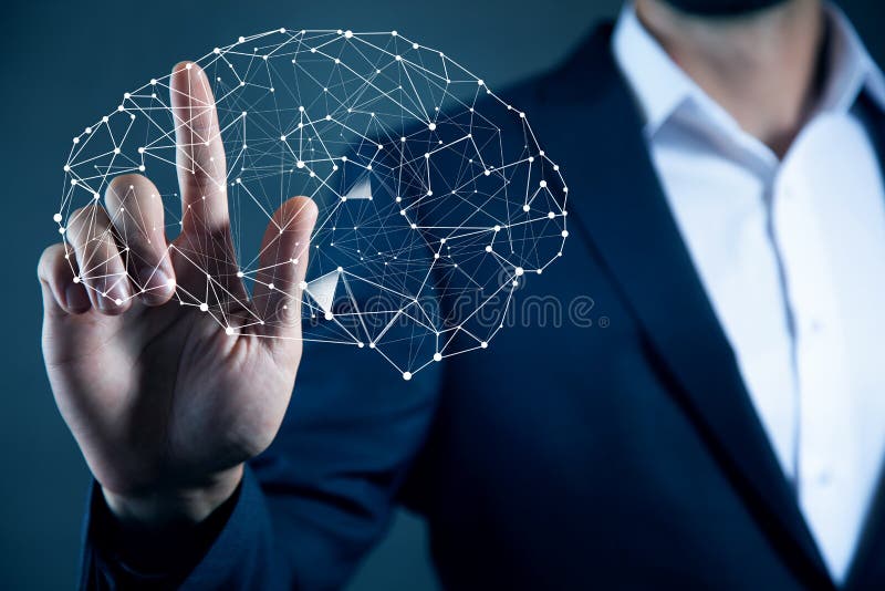Businessman Finger Touching Brain in Screen Stock Image - Image of ... Businessman Finger Touching Brain in Screen Stock Image - Image of ...