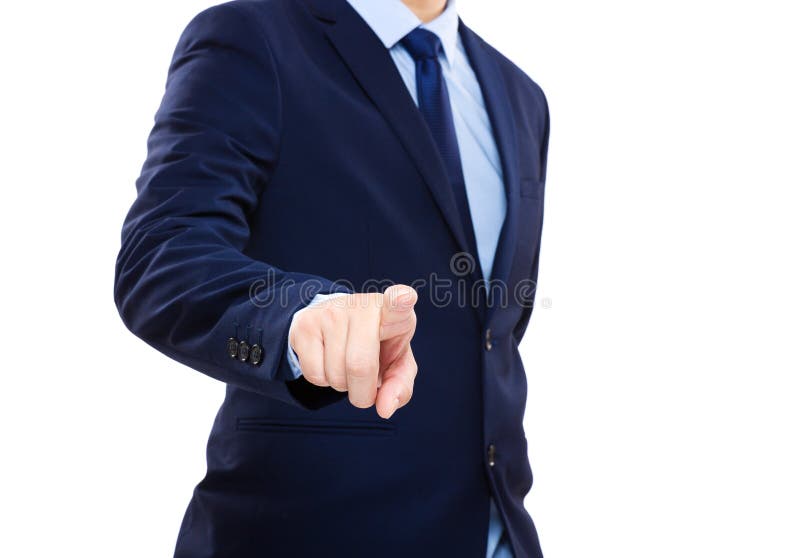 Businessman Finger Touching Front Stock Image - Image of businessman ...