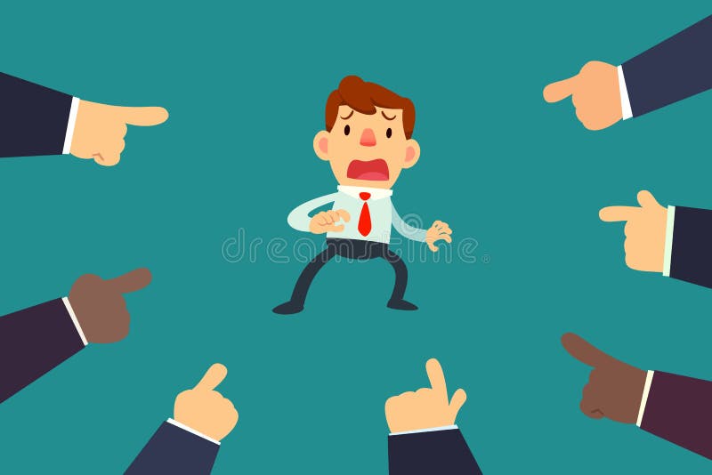 Businessman with Fingers Pointing at Him Stock Vector - Illustration of ...