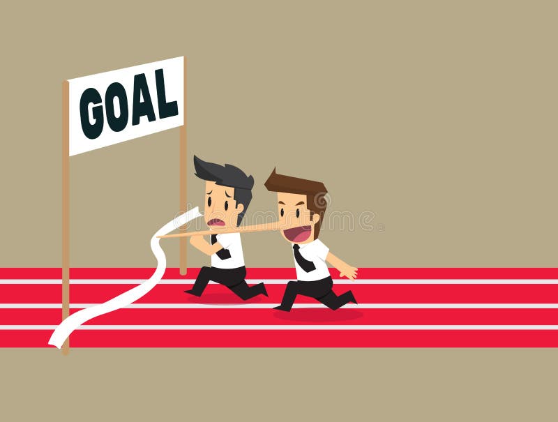 Businessman Finish Goal Win with the Long Nose Stock Vector ...