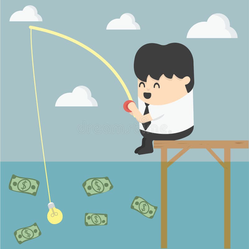 Fishing for idea stock vector. Illustration of fishing - 49320837