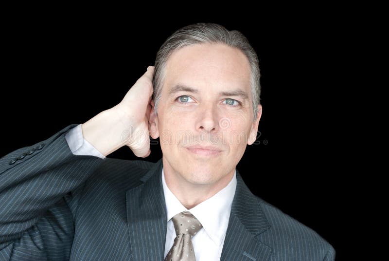 Businessman Fixes Hair stock image. Image of stylish - 26517207