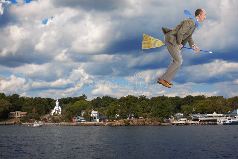 The Businessman Flies Over Air Stock Photo - Image of flying, heaven ...