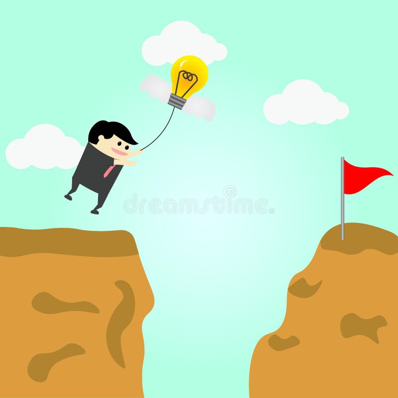 Businessman Flying in Air Go To Success Stock Vector - Illustration of ...