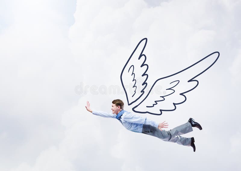Human Flying With Wings