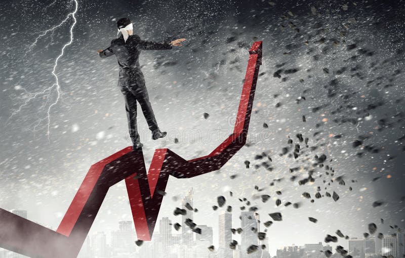 Businessman Forced To Face Problem . Mixed Media Stock Photo - Image of ...