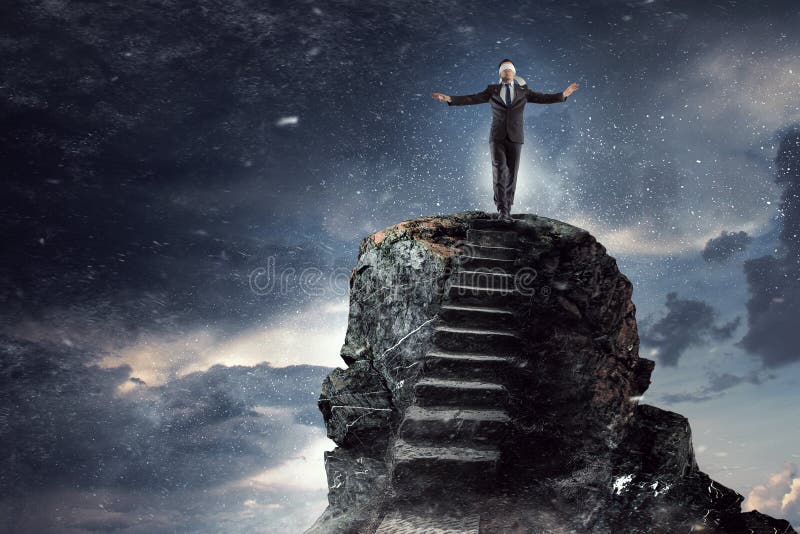 Businessman Forced To Face Problem . Mixed Media Stock Photo - Image of ...