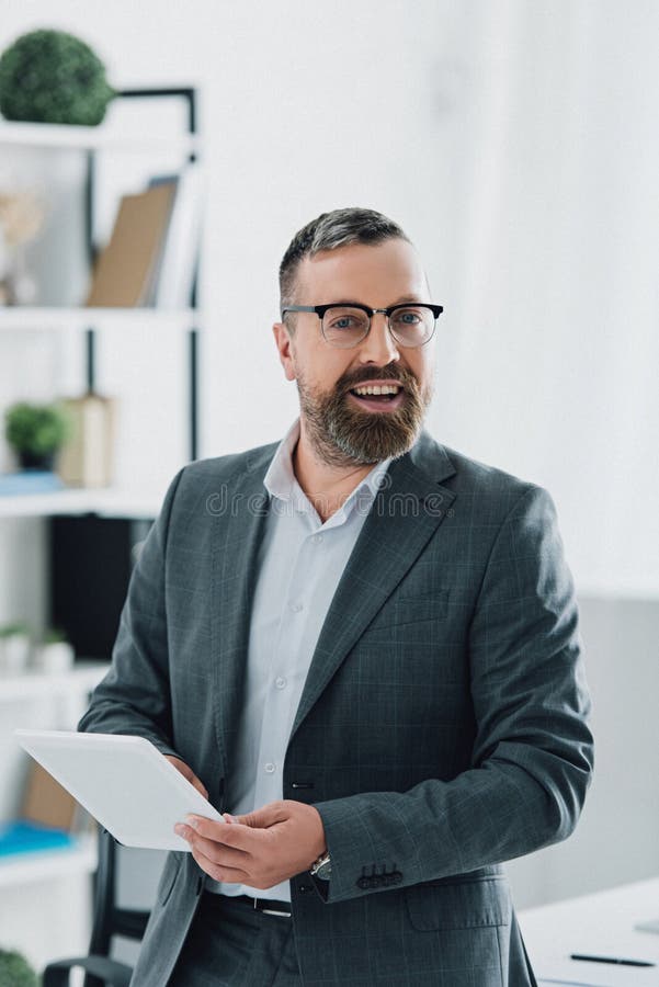 Businessman in Formal Wear and Glasses Stock Photo - Image of smile ...