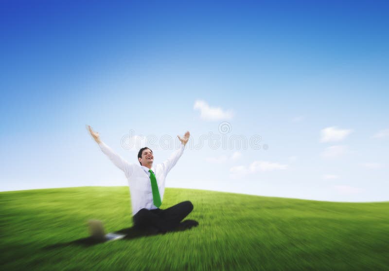Businessman Freedom Relaxation Getaway Refreshment Concept Stock Photo ...
