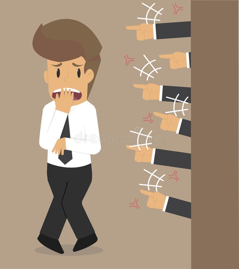 Businessman Frightened with His Own Shadow Stock Vector - Illustration ...