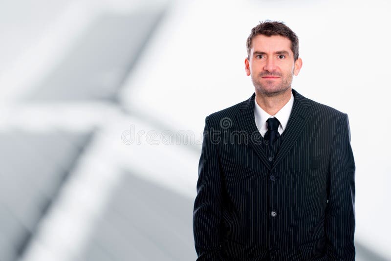 Businessman in Front of Business Building Stock Photo - Image of smart ...