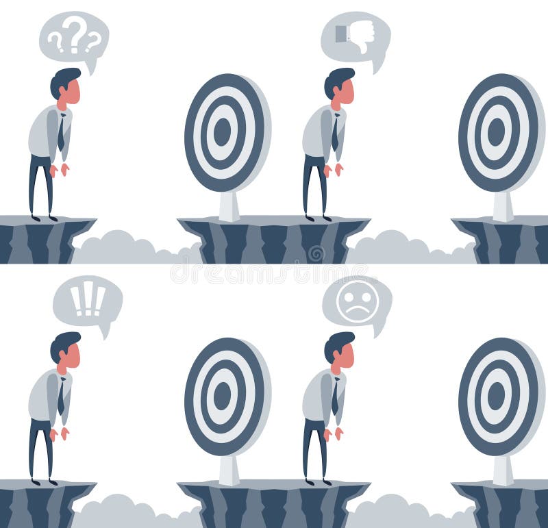 Businessman in Front of a Gap and Looking for the Target Stock Vector ...