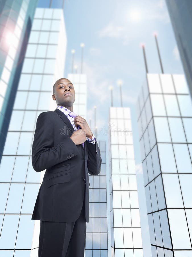 Businessman in Front of Office Building Stock Image - Image of ...