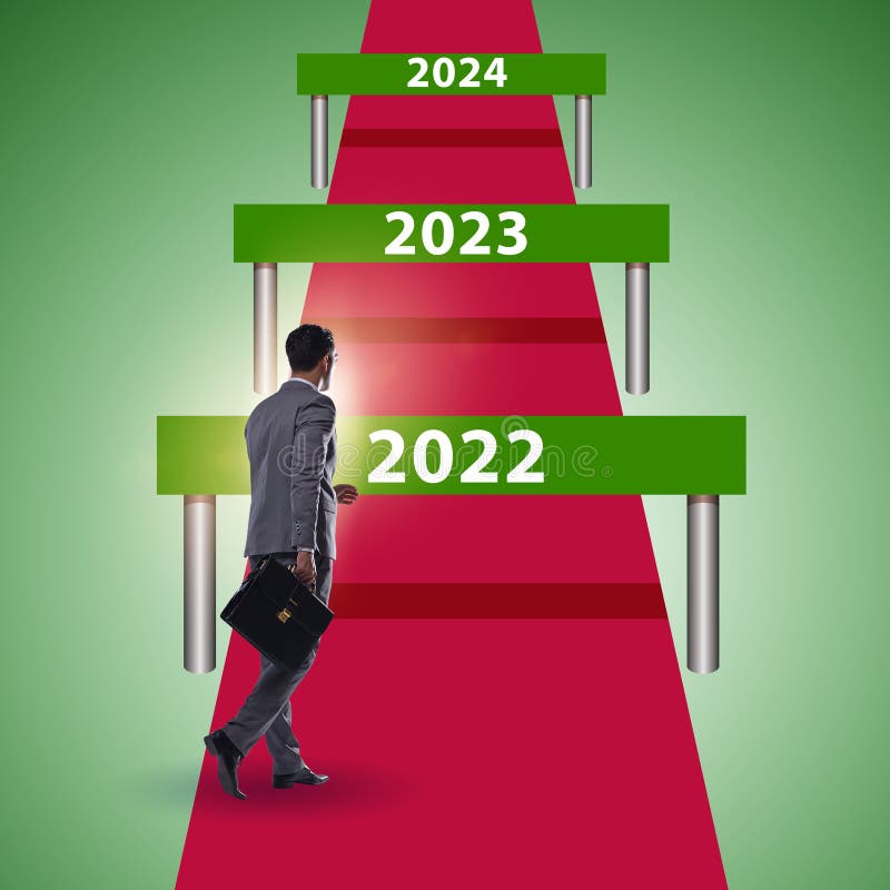 Businessman in Front of Year Barriers Stock Image - Image of year ...