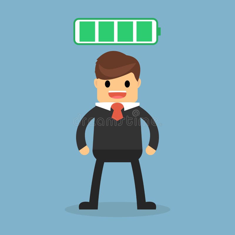 Businessman with Full Energy. Stock Vector - Illustration of isolated ...