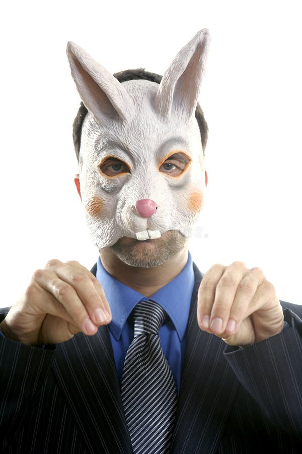 Businessman with Funny Rabbit Mask Stock Photo - Image of executive ...