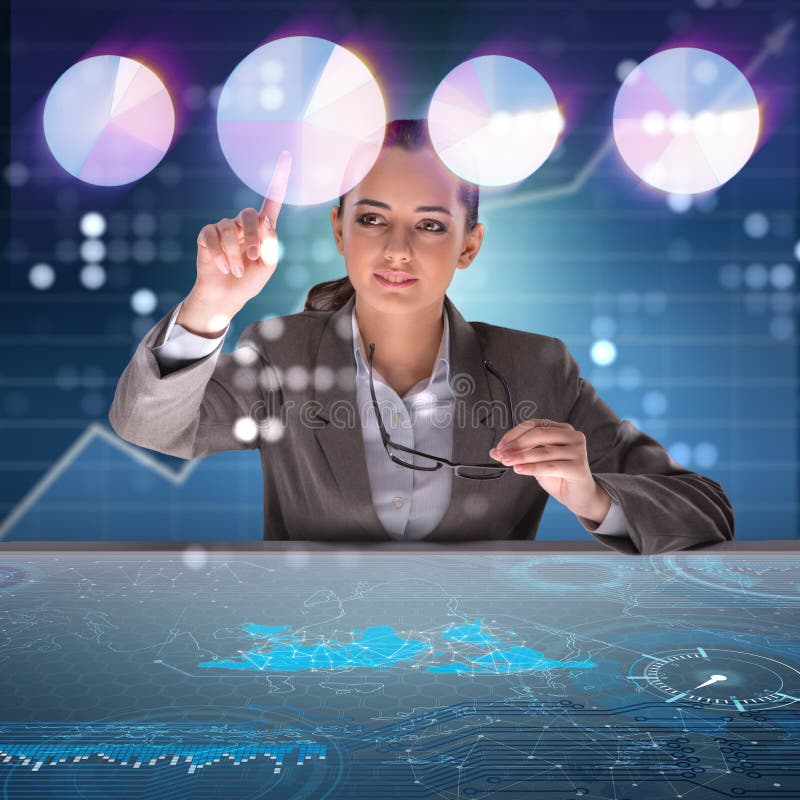 The Businessman in Futuristic Trading Concept Stock Photo - Image of ...