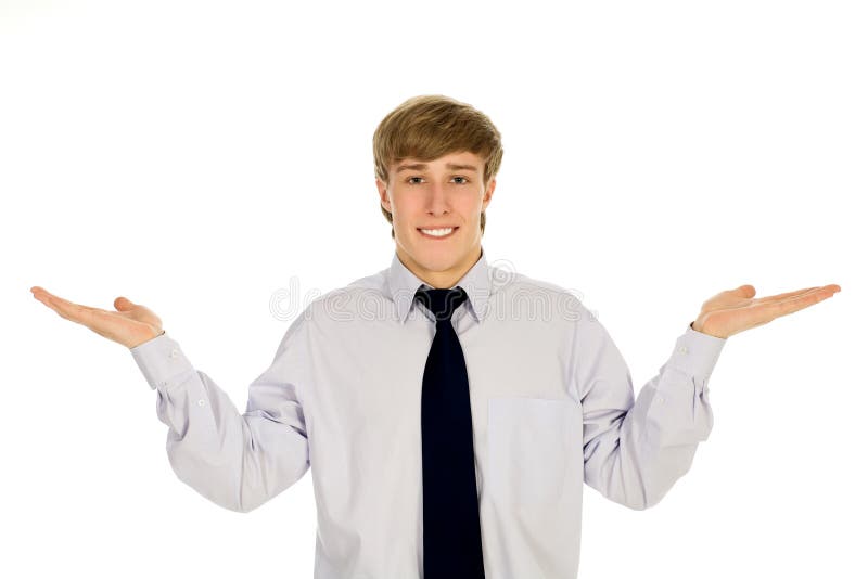 Businessman gesturing stock photo. Image of people, white - 8203126