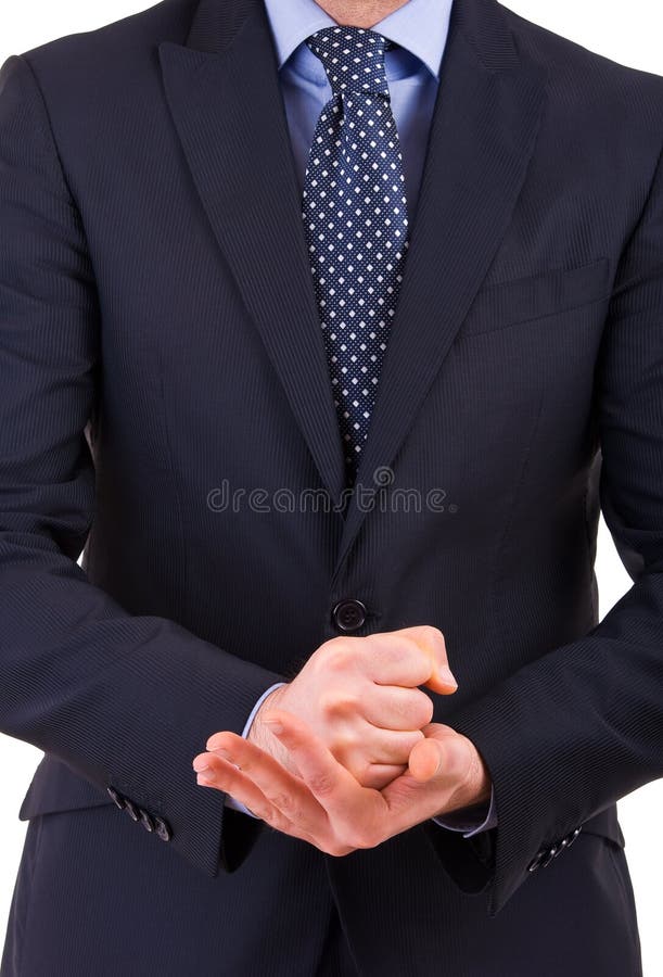 Businessman Gesturing with Both Hands. Stock Photo - Image of ...