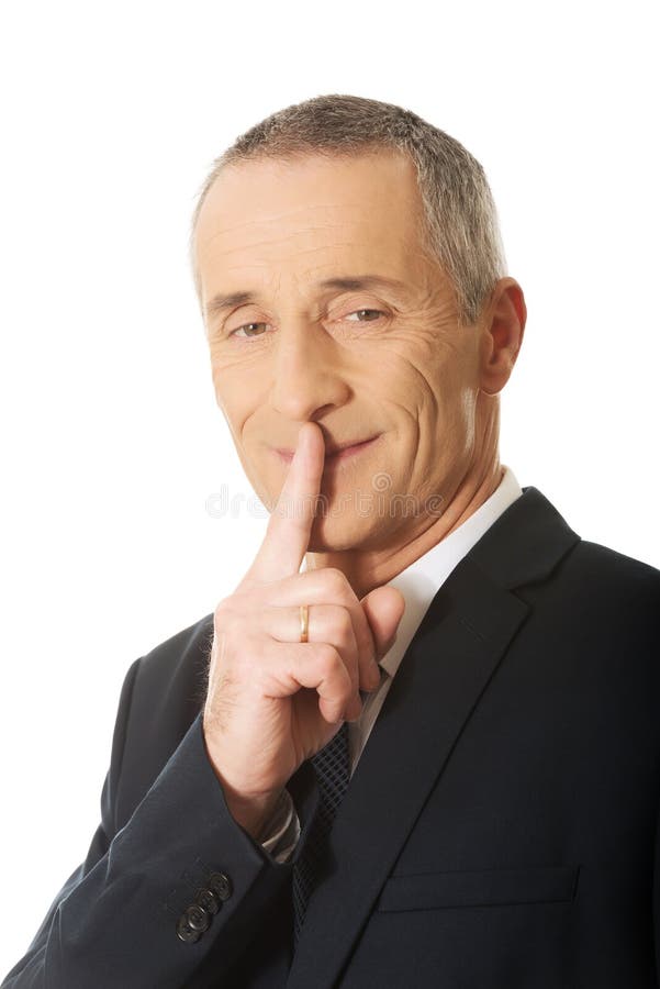 Businessman Gesturing Silent Sign Stock Image - Image of gesturing ...