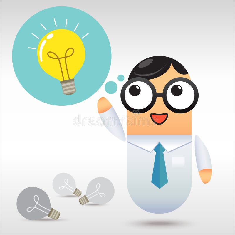 Businessman get idea stock vector. Illustration of brilliant - 49904927