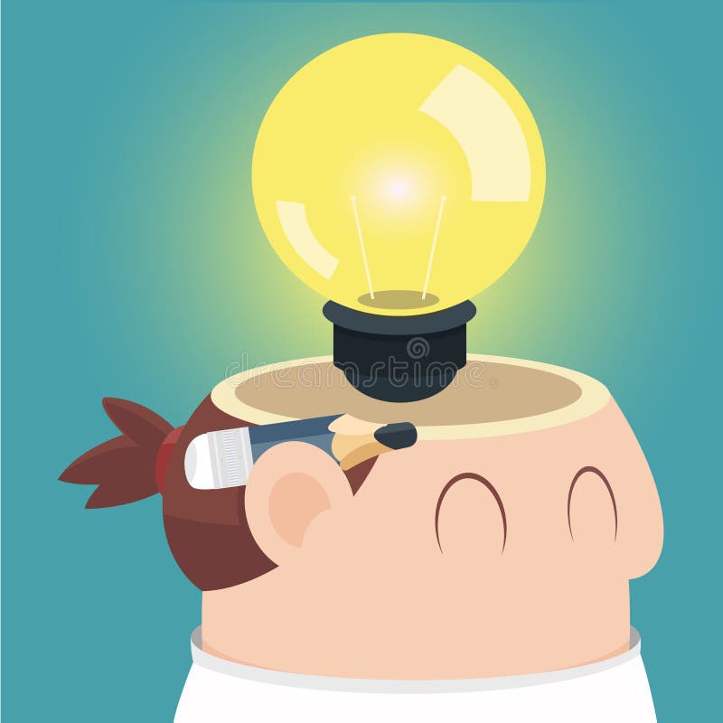 Businessman get the idea stock illustration. Illustration of cartoon ...