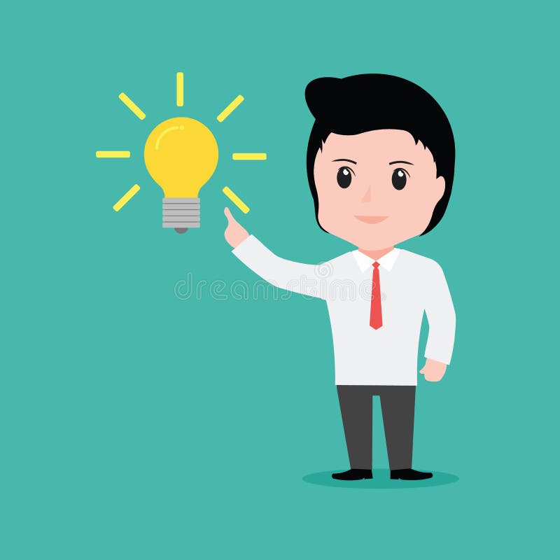 Businessman Get Something Idea, Cartoon Vector EPS10 Stock Vector ...