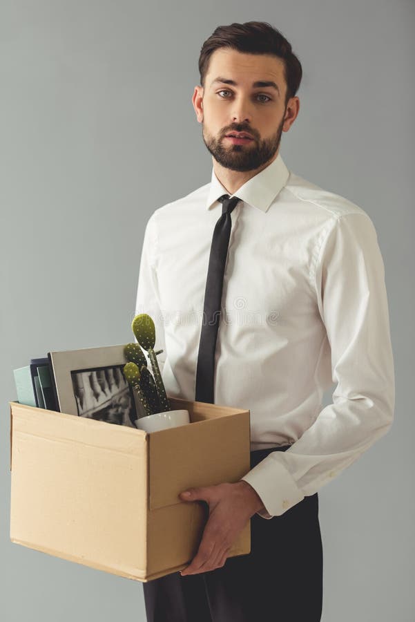 Businessman getting fired stock image. Image of negative - 87315749