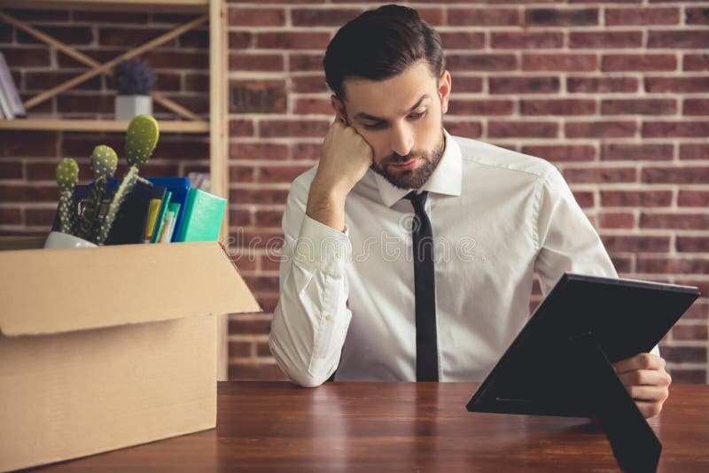 Businessman getting fired stock image. Image of negative - 87315749