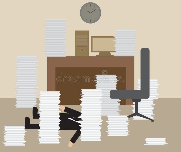 Businessman Getting Knock from Hard Working Stock Vector - Illustration ...