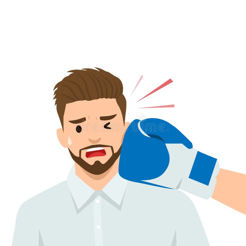 Businessman Getting Punched with Boxing Glove. Confrontation or ...