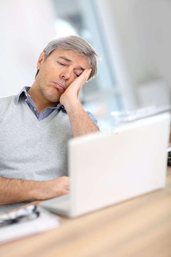 Businessman Getting Tired of Work Stock Photo - Image of casual ...