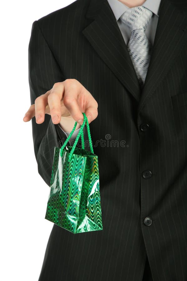 Businessman With Gift Packet In Hand Stock Image - Image of boss ...