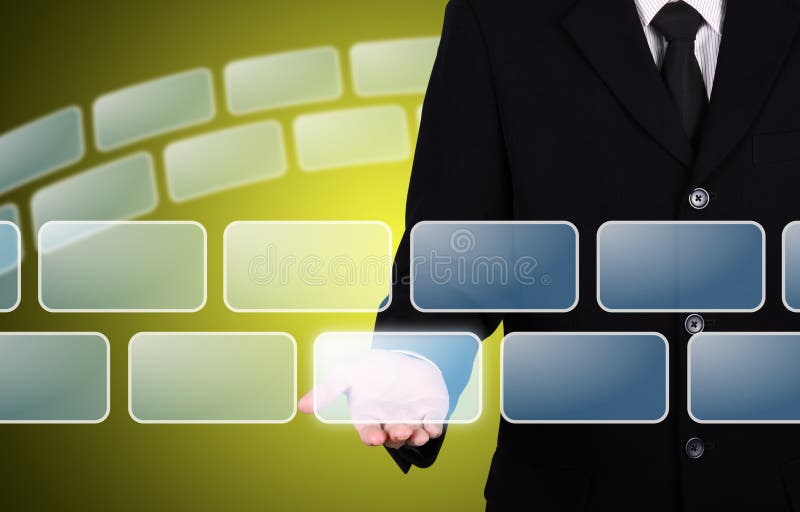 Businessman Give Blank Button Instant Stock Photo - Image of chart ...