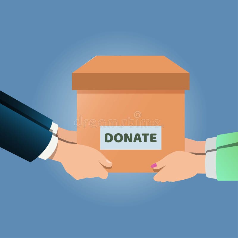 Businessman give the donation. Charity give donation vector illustration