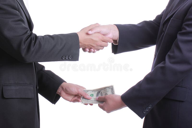 Businessman Give Money for Corruption Something Stock Image - Image of ...