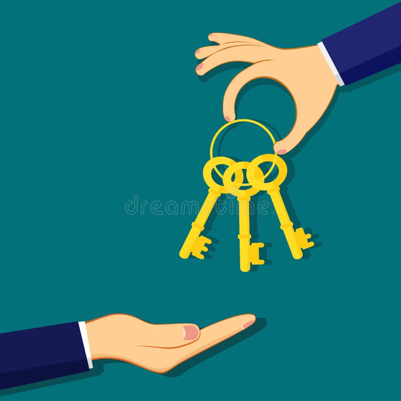 Businessman Give and Receive the Keys. Ideas for Solving Problems Stock ...