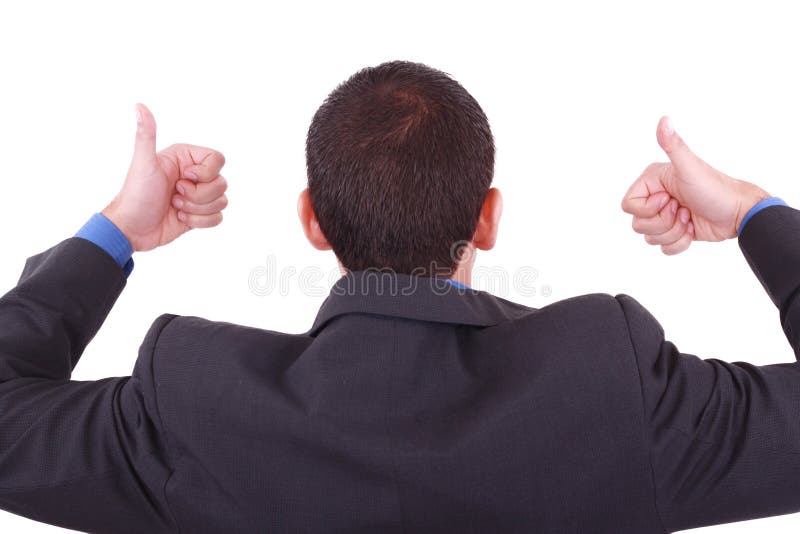 A Businessman Gives a Thumbs Up (back) Stock Image - Image of dilemma ...