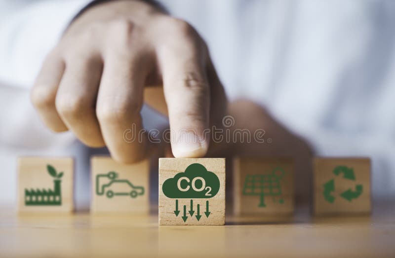Businessman Giving CO2 Reducing ,Recycle ,Green Factory Icon for ...